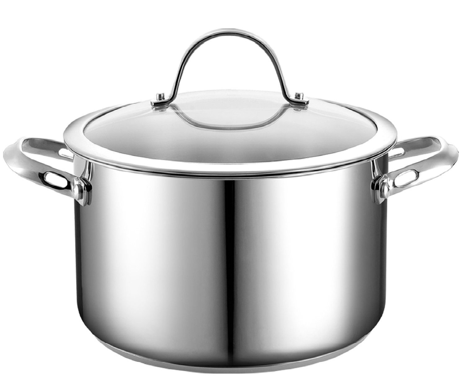 Cooks Standard Quart Classic Stainless Steel Stockpot with Lid, 12-QT, Silver & 6-Quart Stainless Steel Stockpot with Lid