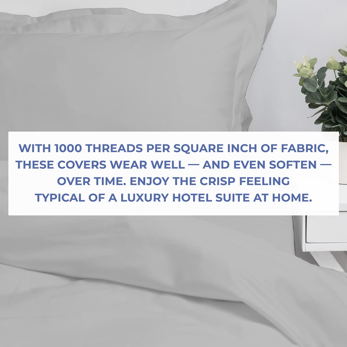 Kotton Culture 1000 Thread Count Duvet Cover 1 Piece Duvet Set 100% Egyptian Cotton Breathable All Season Comforter Cover with Zipper & Corner Ties Soft (Silver, Oversized King)