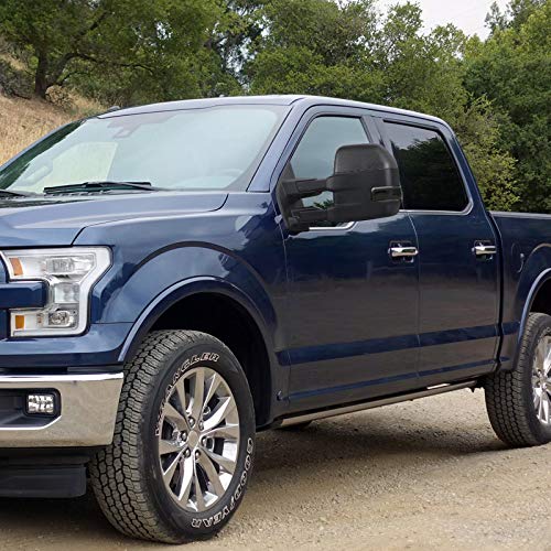 Carpartsinnovate For Ford 15-20 F150 Pickup Power Heated Tow Mirrors w/Smoke Lens LED Signal+Puddle