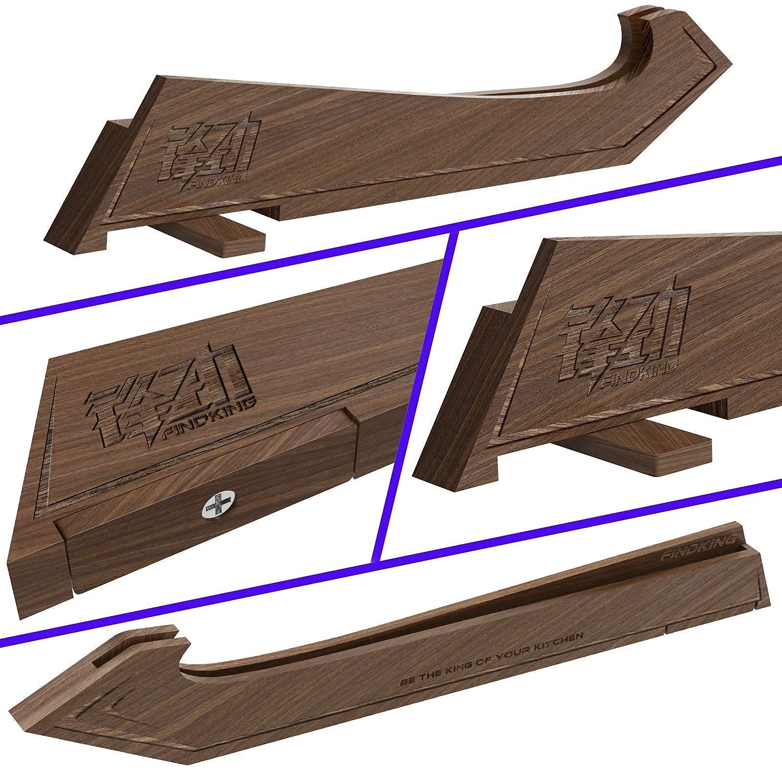 FINDKING Dynasty Series 12" Clad Steel Brisket Ham knife and Magnetic Walnut Knife Edge Guard