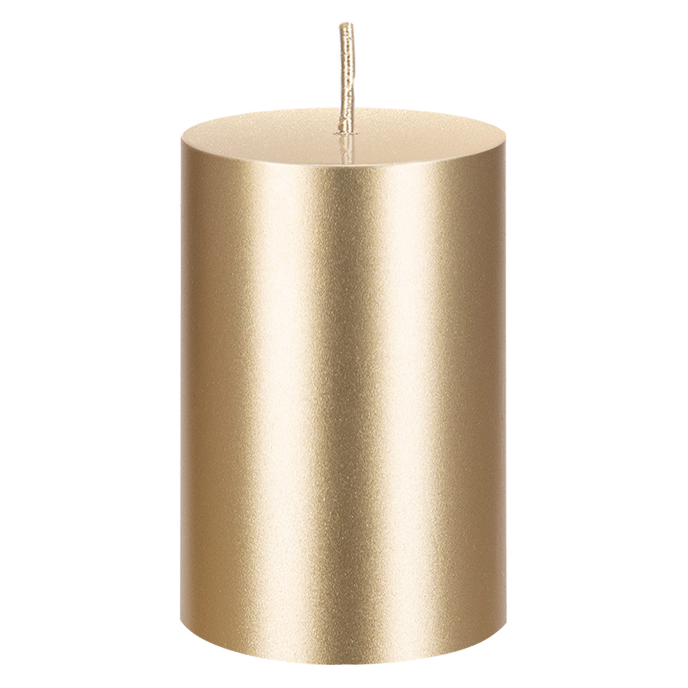 Mega Candles 1 pc Unscented Gold Round Pillar Candle, Hand Poured Premium Wax Candles 2 Inch x 3 Inch, Home DĂŠcor, Wedding Receptions, Baby Showers, Birthdays, Celebrations, Party Favors & More