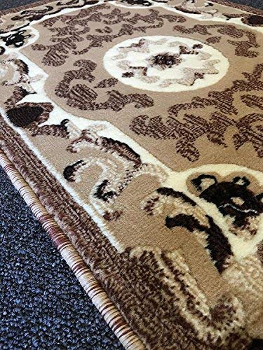 Carpet King Traditional Oriental Runner Area Rug Beige Brown Black Tan Ivory Design 101 (32 Inch X 7 Feet 3 Inch)