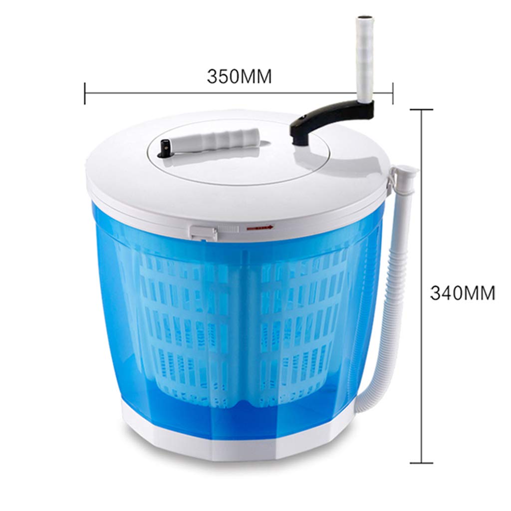 LPGY Portable Hand Cranked Manual Clothes Non-Electric Washing Machine and Spin Dryer, Counter Top Washer,Clean, Rinse & Spin, Apartments, or Student Dorm Room,Blue