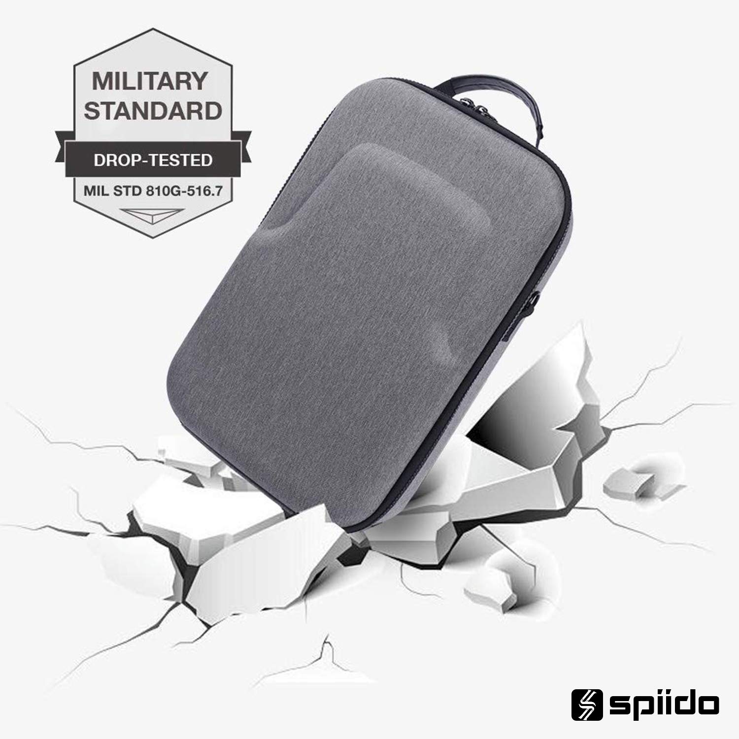 Spiido [2023 Upgrade] Hard Travel Case for Oculus Quest 2 /Oculus Quest VR Gaming Headset and Controllers Accessories Waterproof Shockproof Carrying Case (Gray)