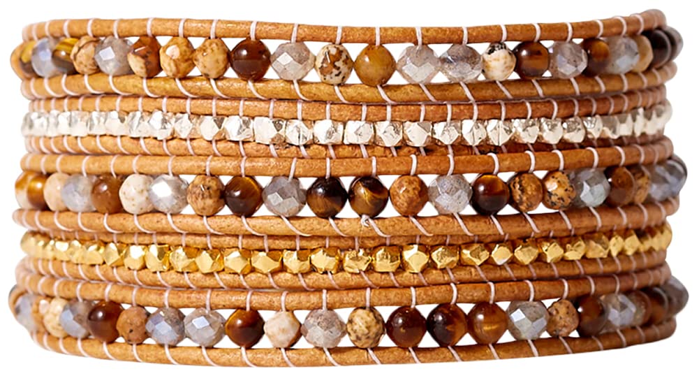 Chan Luu Tiger's Eye Mix Five Wrap Bracelet