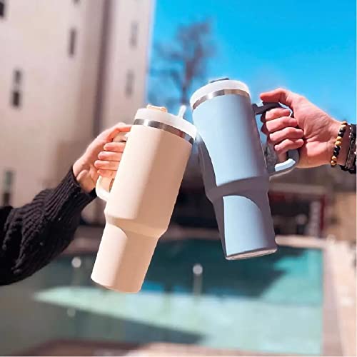 Swigio Thirst Quench 2.0 Tumbler 40oz Vacuum Insulated Stainless Steel Tumbler With Leak-Resistant Lid and Straw (Chambray)