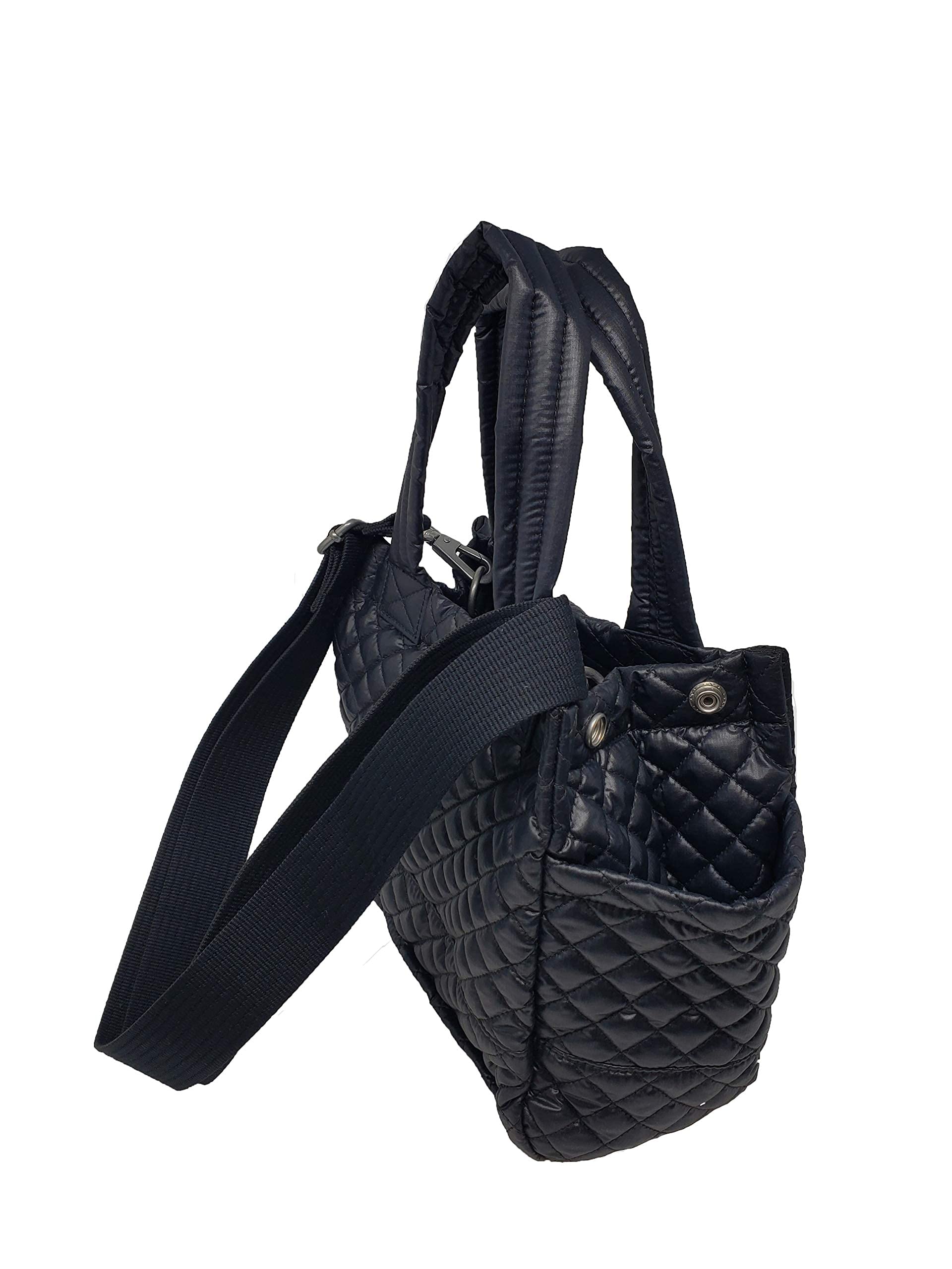 CLARANY Quilted Small Mini Tote water repellent (Black)
