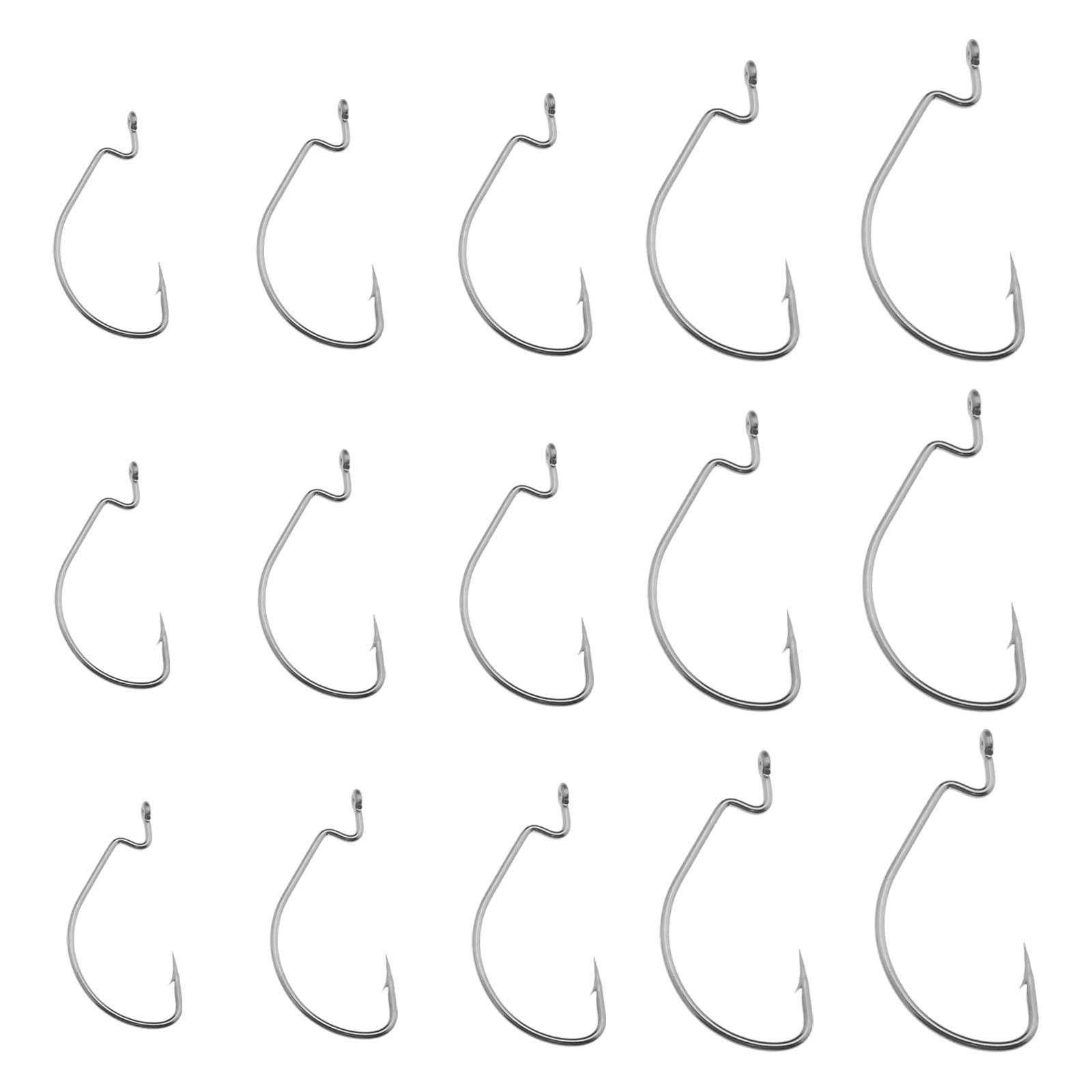 Create idea 50PCS Barbed Fishing Hooks Up-Turned Octopus Hooks Baitholder Hooks Fishing Tackle Hooks for Freshwater Saltwater 5 Sizes 2# 1# 1/0# 2/0# 3/0# 10PCS Each Size
