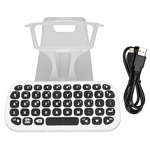ciciglow Wireless Controller Keyboard for PS5, Portable Gamepad Chatpad with Clip and Charging Cable Wireless Bluetooth Chatpad for Messaging and Gaming Live Chat