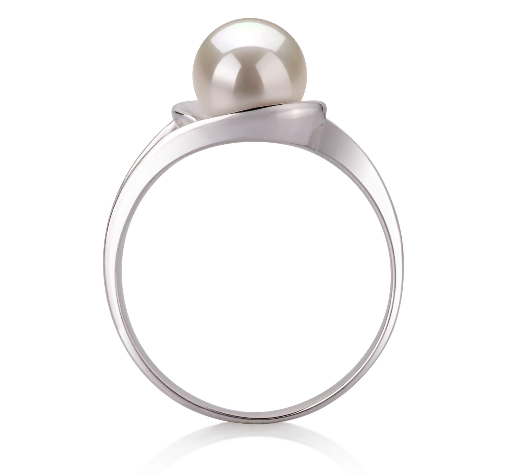 Clare White 6-7mm AAA Quality Freshwater 925 Sterling Silver Cultured Pearl Ring For Women - Size-6