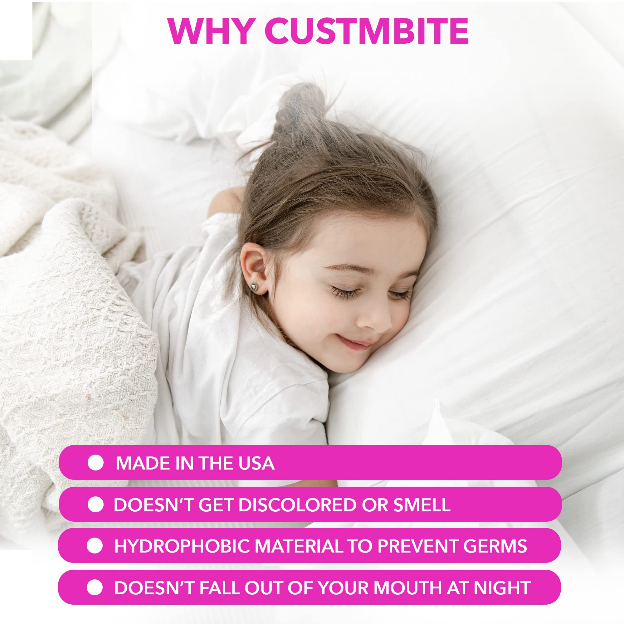CustMbite Night Guard for Kids, Custom Fit Kids Mouth Guard for Teeth Grinding, Clenching, and Bruxism - Blue, 2 pack