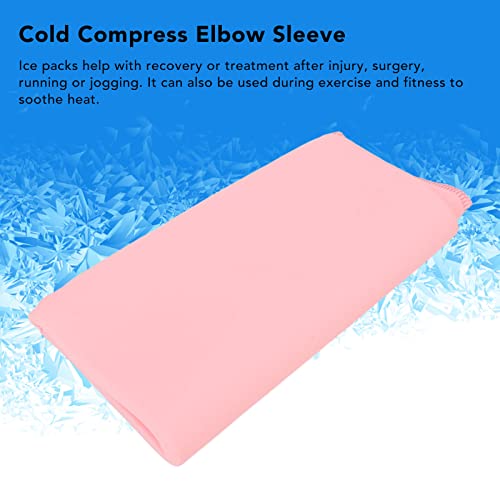 Cold Therapy Elbow Sleeve Sports Injury Gel Reusable Elbow Ice for Men and Women (Pink)