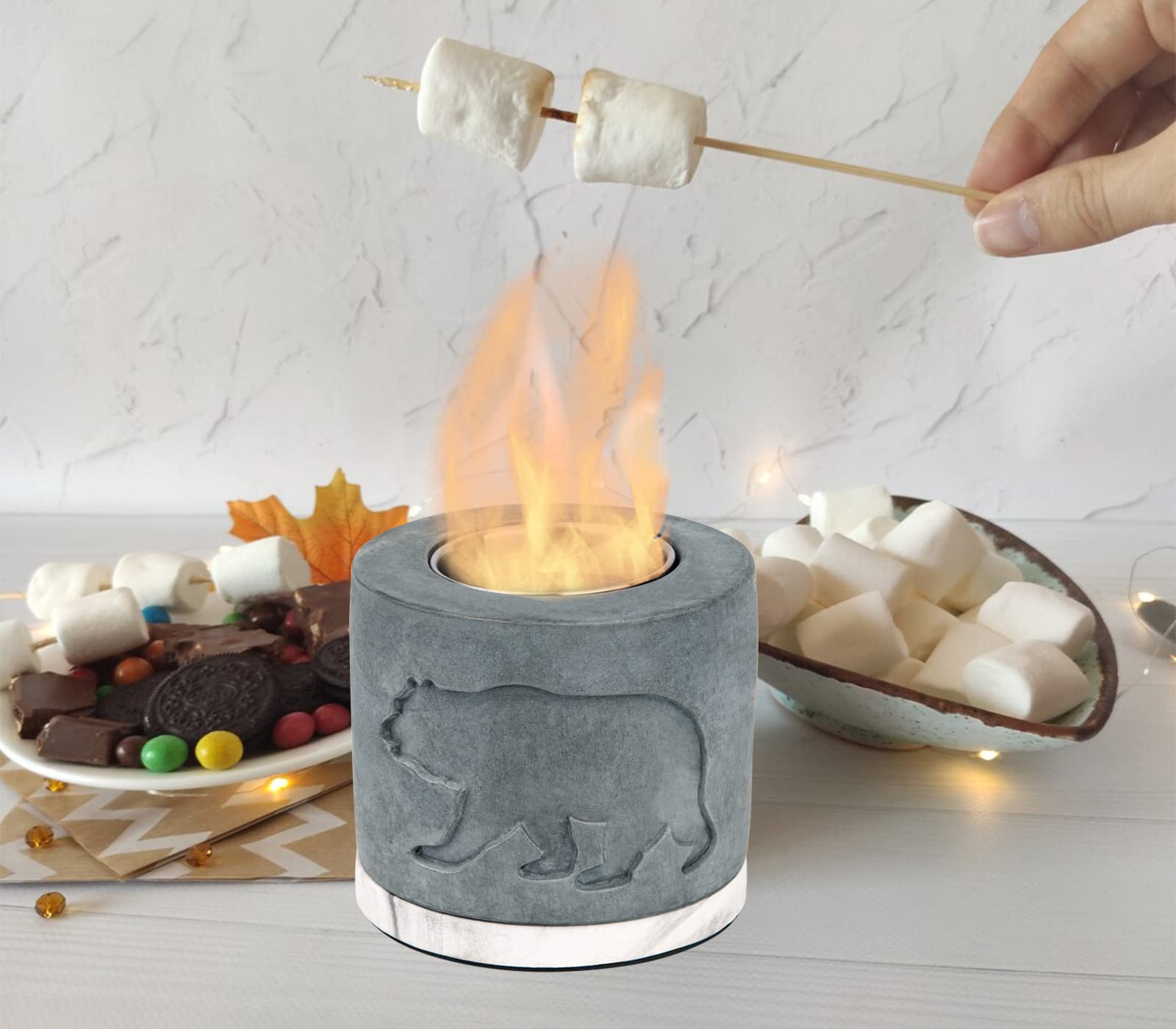 Concrete Tabletop Fire Pit Bear Table Top Fire Pit Bowl Tabletop Fireplace Table Top Fire Bowl Mini Fireplace Table Top Fire