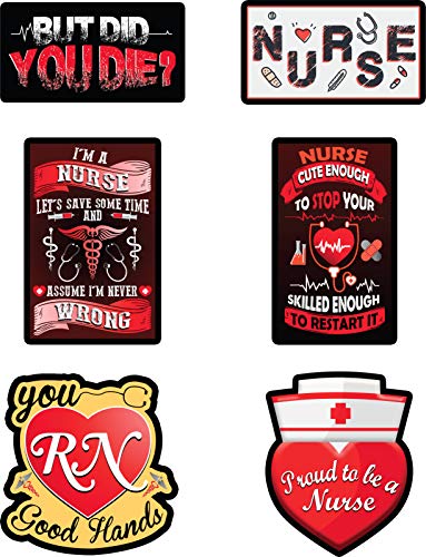 Nurse Stickers - Support Nurses with These Medical Stickers - Show Your Nursing Pride - Cool Stickers for Nurses - Pack of 33