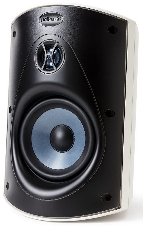 Polk Audio Atrium 6 Outdoor All-Weather Speakers with Bass Reflex Enclosure (Pair, White), Broad Sound Coverage, Speed-Lock Mounting System