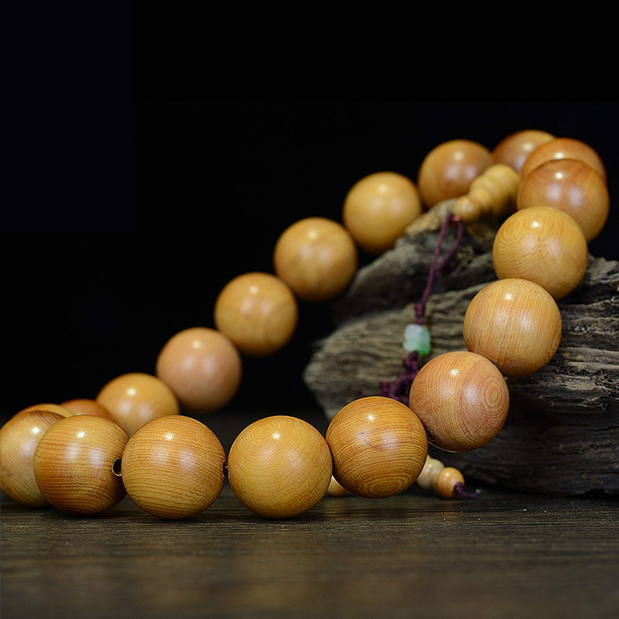 CarpenterC Gorgeous Natural Rosewood Prayer Meditation Rosary Beads Bracelets Chains for Car Rearview Mirror and Home Decorative Ornaments
