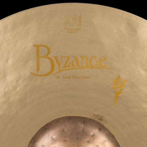 Meinl Cymbals Byzance 18" Vintage Sand Thin Crash, Benny Greb Signature β Made in Turkey β Hand Hammered B20 Bronze, 2-Year Warranty, Sandblasted, (B18SATC)
