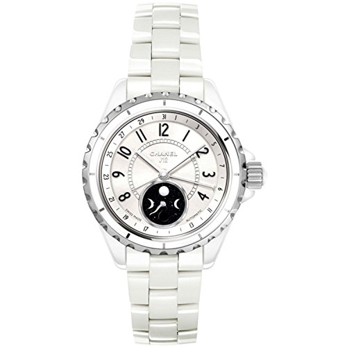 Chanel J12 Moon Phase Mother of Pearl Dial White Ceramic Mens Watch H3404