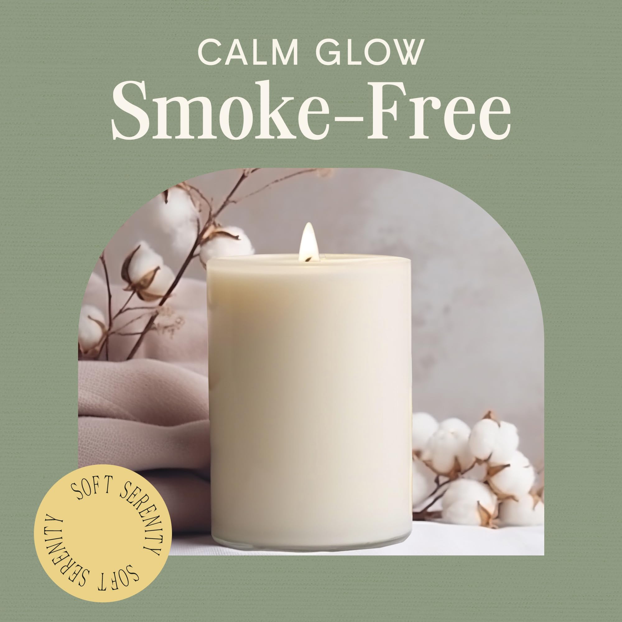 Mister Candle Dripless Vanilla Scented Ivory Pillar Candle Hand Made Vanilla Pillar Candles with Essential Oils for Home Decor, Premium Wax, 100 Hr Burn Time (4x6 inch)