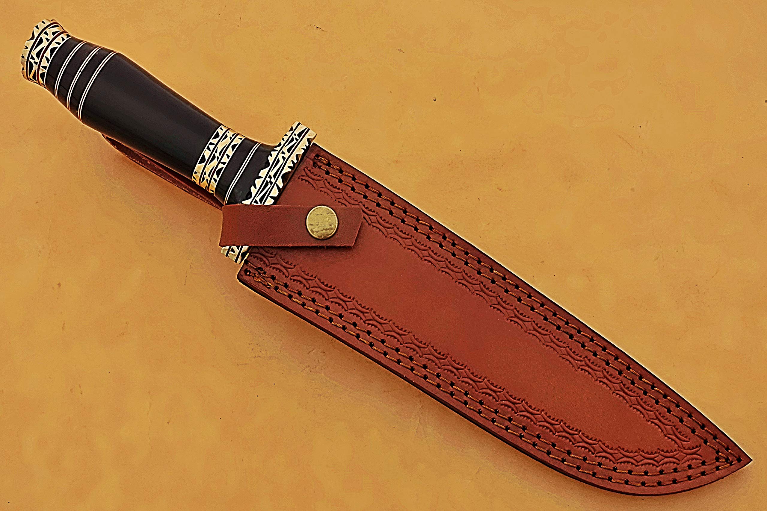 Custom Handmade Damascus Steel Hunting Knife / Bowie Knife SS-17366 ( horn ) (black)