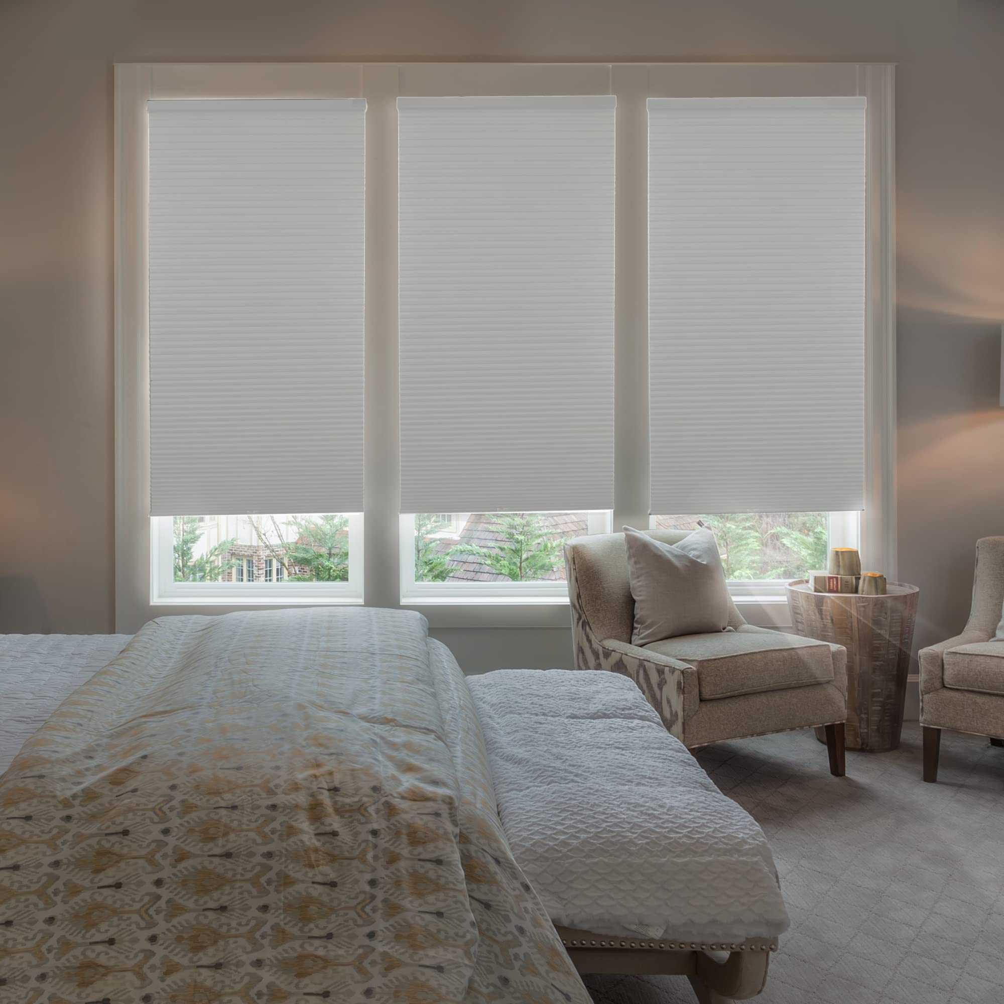 Chicology Cordless Cellular Shades, Blackout Window Blind, Evening Mist (Blackout) - 38"W X 48"H