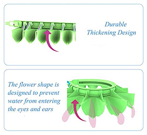 ConStore Baby Silicone Shower Bathing Cap Adjustable Bathing Hat Infants Shampoo Hats Soft Protection Safety Visor Caps for Toddler Children Kids (Green)