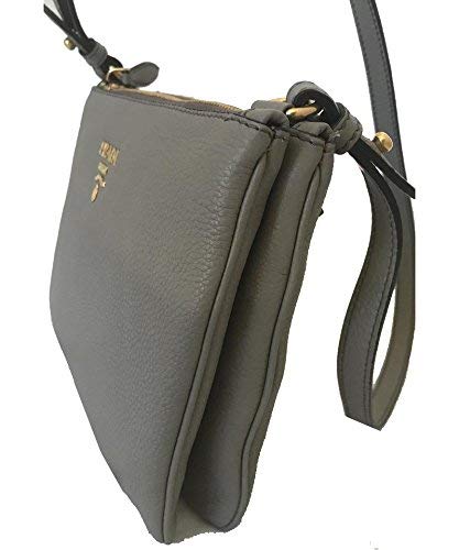 Prada Dove Gray Vitello Phenix Designer Crossbody Bag for Women 1BH046