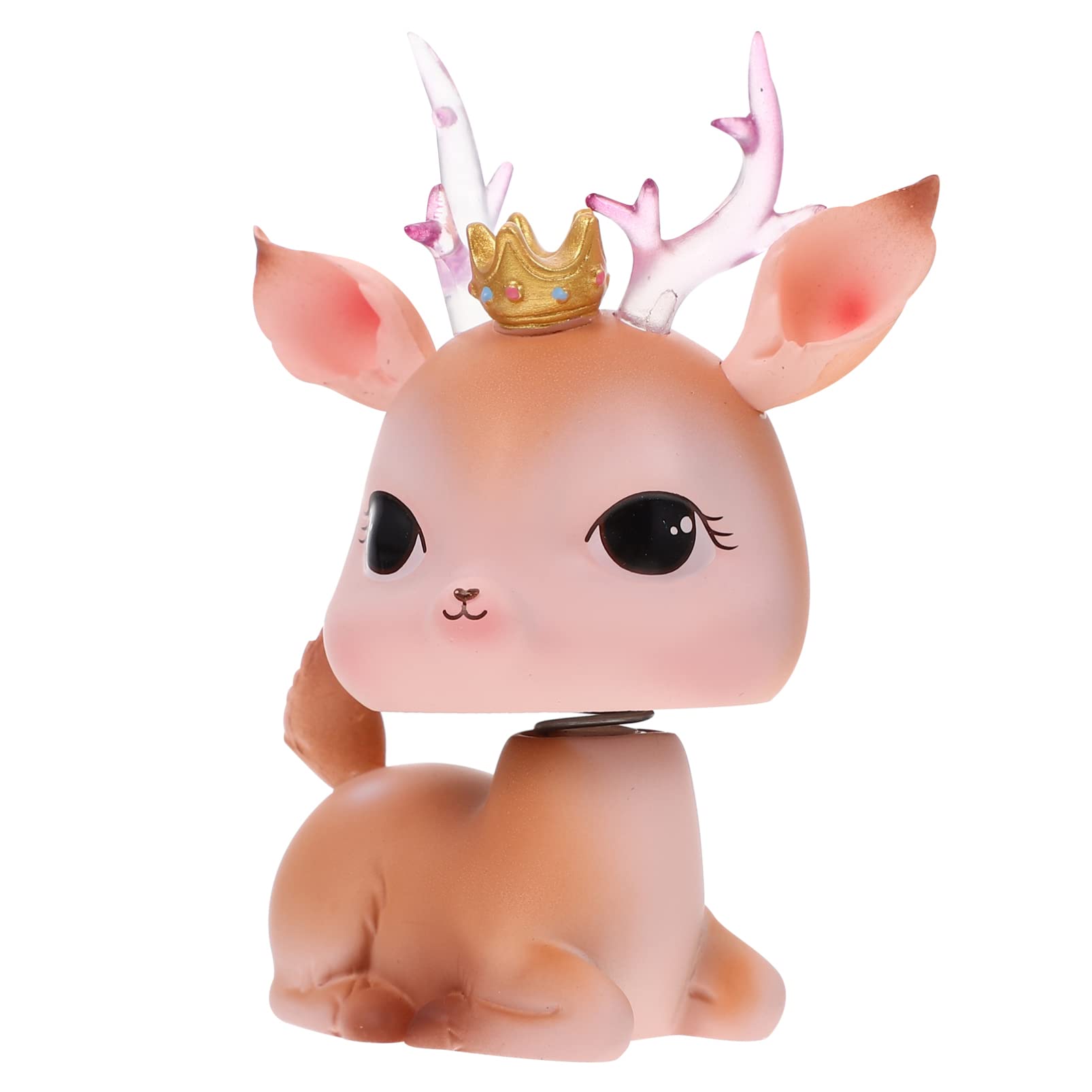 Deer Ornament Resin Deerlet Model Deerlet Decor Car Dashboard Deerlet Doll Cartoon Deerlet Model Resin Deer Adornment Car Interior Ornament Shaking Head Deerlet Statue