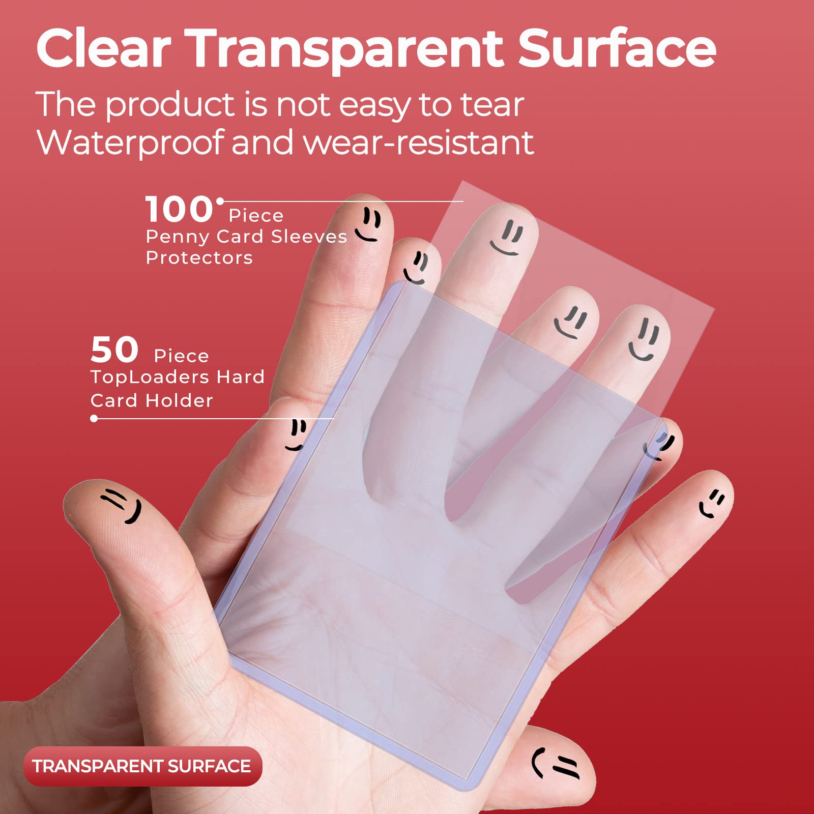 WANAVO 150 Pcs Hard Card Sleeves, 50 Piececard Sleeves Hard Plastic and 100 Piece Clear Soft Sleeves,for top loaders, Penny Sleeves, Baseball Card Protectors