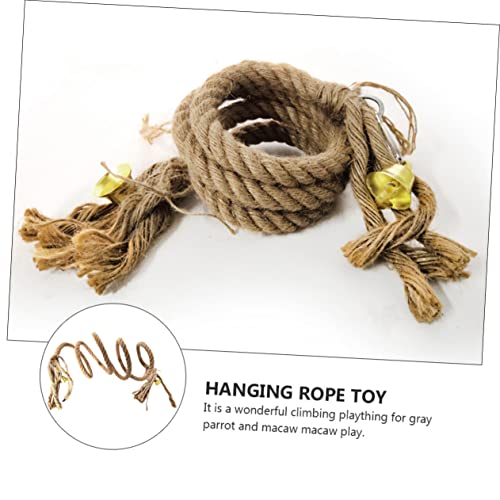 Ipetboom 3 pcs Bird Medium Bungee for Small L Chew Toys Size Macaw Conure Toy Parrot Bungees Cotton Grey Plaything Pet Stand Hanging Rope Bar Perch Pendant Climbing Cage
