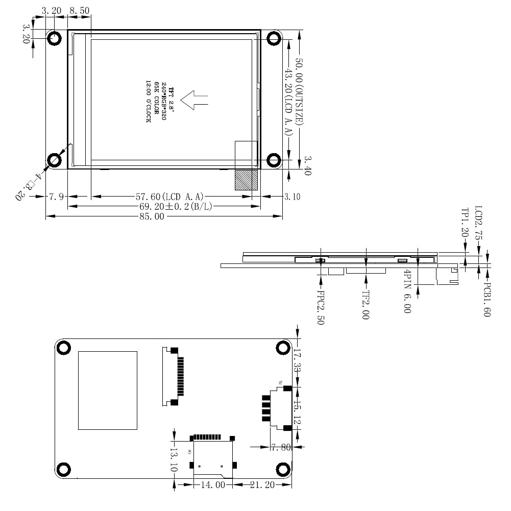 DIYmalls Nextion Discovery 2.8 inch HMI Display 5V TFT LCD Resistive Touch Screen 320x240 64MHz MCU 4MB Flash for Arduino ESP32 ESP8266 (NX3224F028)