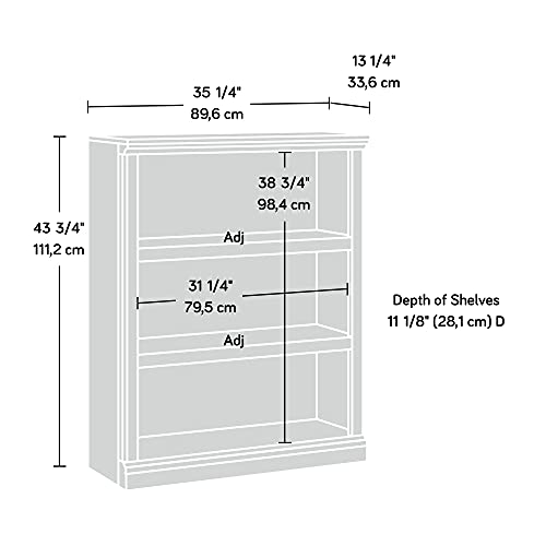 Sauder Select Collection 3-Shelf Bookcase, Salt Oak finish