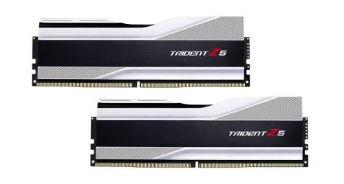 G.SKILL Trident Z5 Series (Intel XMP 3.0) DDR5 RAM 32GB (2x16GB) 6000MT/s CL30-40-40-96 1.35V Desktop Computer Memory UDIMM - Metallic Silver (F5-6000J3040F16GA2-TZ5S)