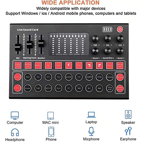 CXDTBH M9 Sound Card Microphone Sound Mixer Sound Card Audio Mixing Console Amplifier