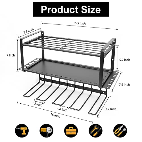 Jeasor Heavy Duty Floating Power Tool Organizers, Metal Holder Wall Mount Storage Rack for Tools, Premium and Sturdy Drill Rack, Multifunctional Garage Tool Rack, and Perfect for Screwdriver Holder