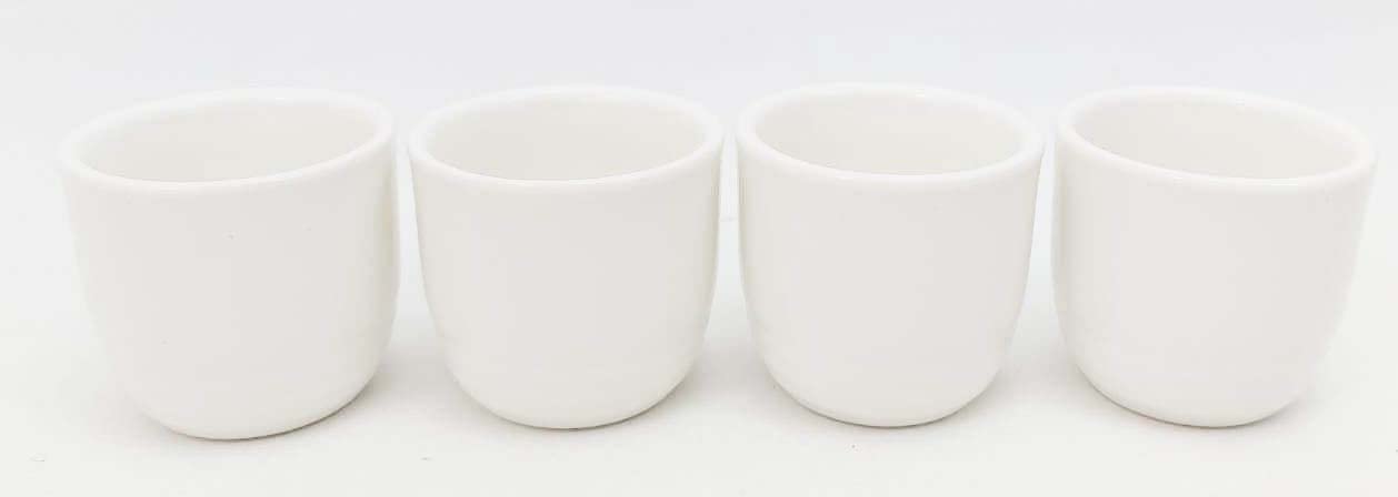 JapanBargain 2724, Sake Cups Set Japanese Porcelain Wine Saki Cup Small Tea Cup Microwave and Dishwasher Safe, White Color, 4 Cups