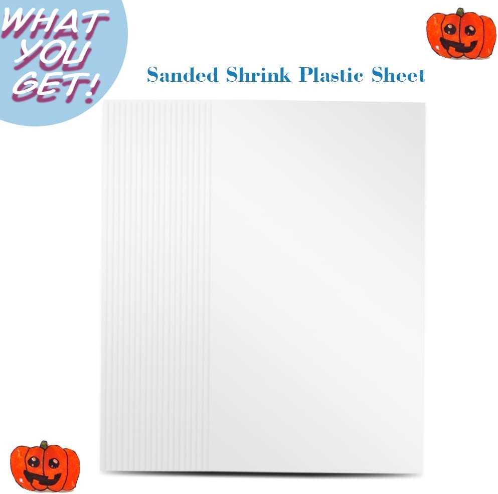 Warckon 24 Pieces Shrink Plastic Sheets, 4.1 x 2.9 inch / 10.5 x 7.4 cm (A7 Size). Shrink Film Sheets Frosted Ruff n' Ready for Kids Creative Craft, Create Your Own Earrings, Necklace, Keychains