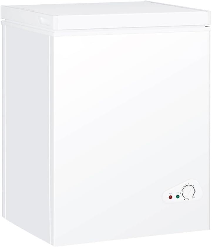 Fcicarn Compact Chest Freezer, 3.5 Cu.Ft. Mini Deep Freezer with Wire Shelves and Divider, Front Vent Control, White