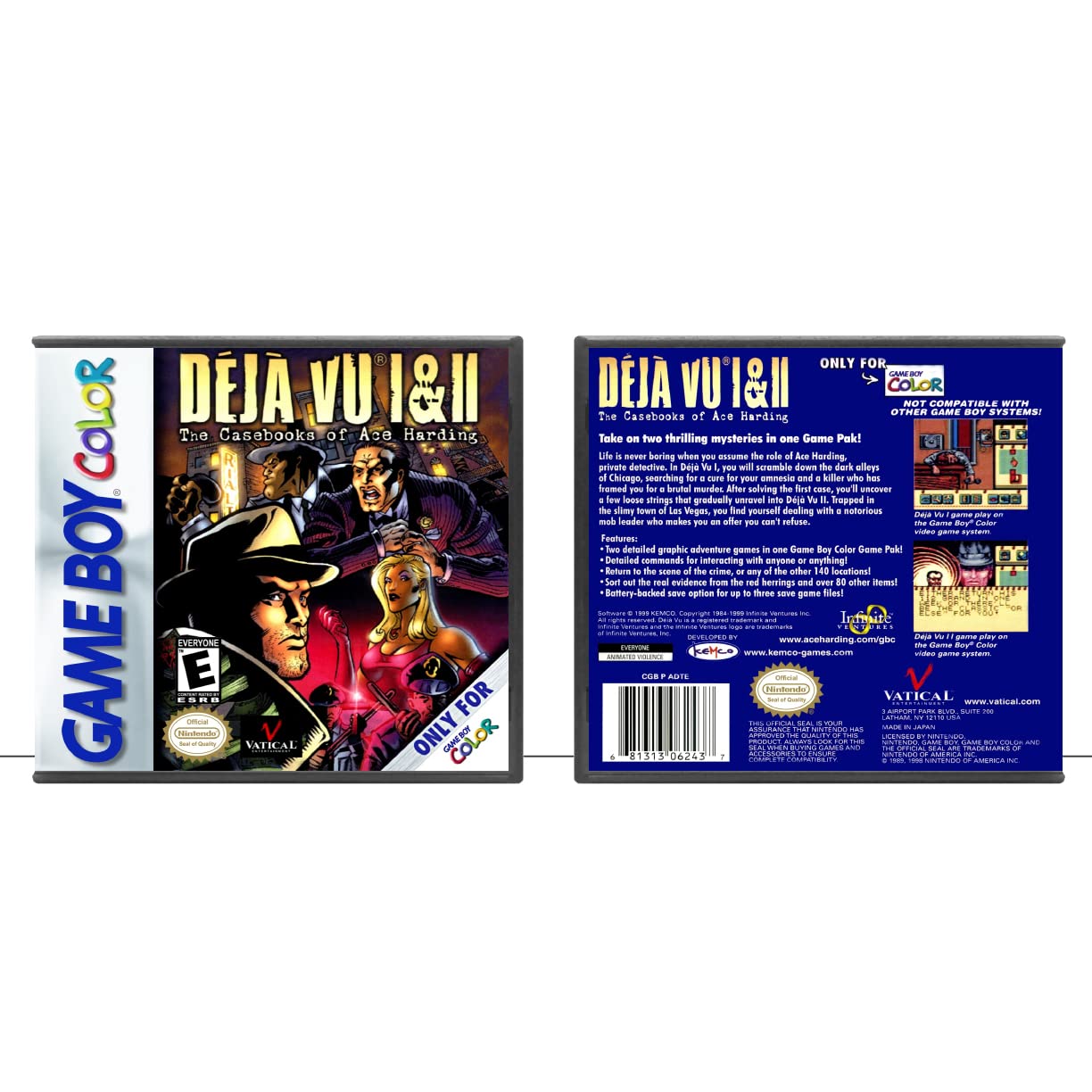 Deja Vu I & II | (GBC) Game Boy Color - Game Case Only - No Game