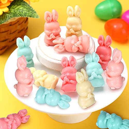 Funtery 8 Pcs Easter Bunny Soap Shaped Soap Gift Set Natural Bunny Rabbit Soaps Easter Basket Gifts for Kids Boys Girls Women