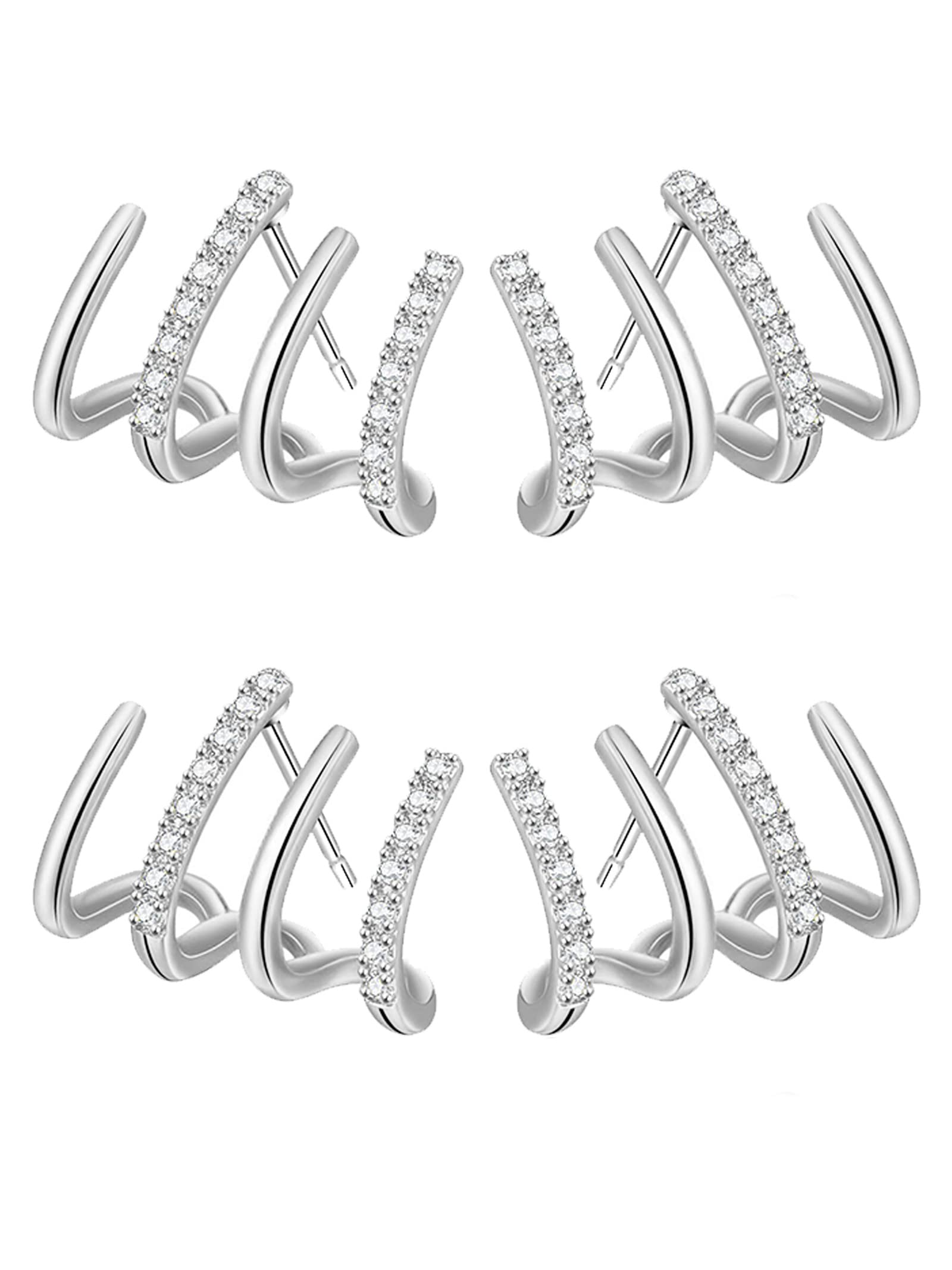 Claw Earring Cuff Claw Earrings for Women Earrings that Look Like Multiple Piercings Wrap Cuff Piercing Studs Earrings for Women Christmas Gift