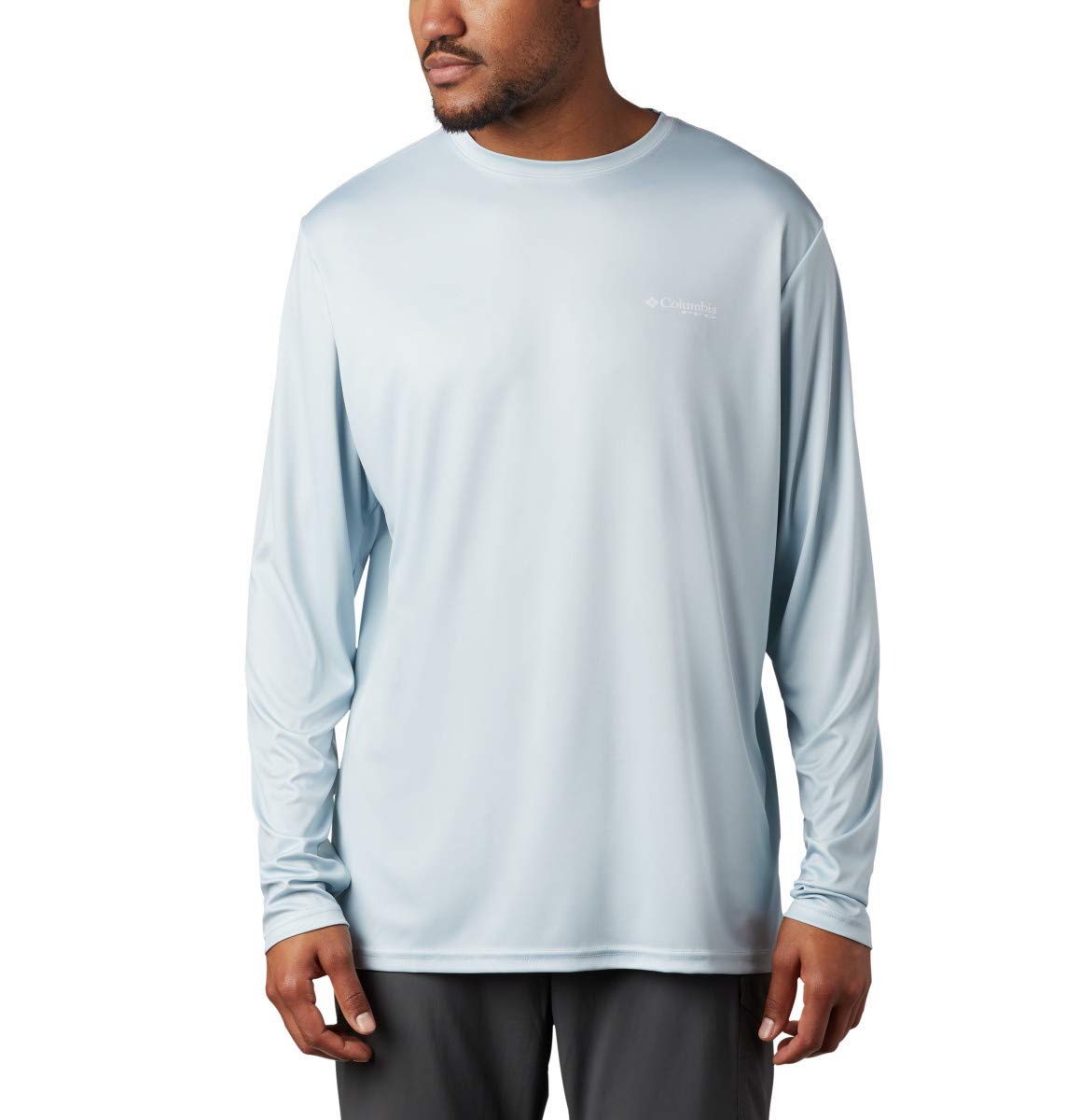 Columbia Men's Terminal Tackle PFG Fish Flag Long Sleeve, Cool Grey/Sorbet, 3X