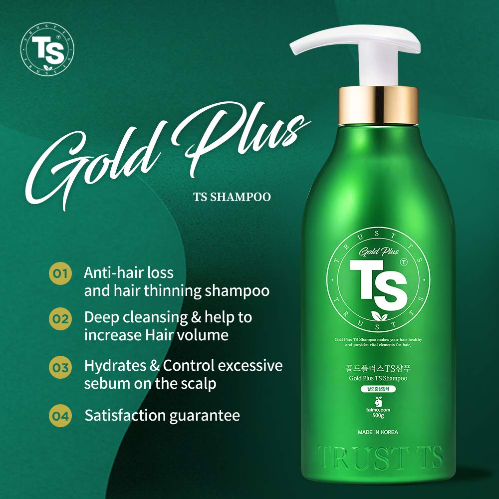 Gold Plus TS Shampoo for Anti-Thinning Biotin Shampoo(16.9 Fl Oz) Luxury Gold Biotin Ingredients | For Damaged, Dry, Thin Hair | Silicone Free