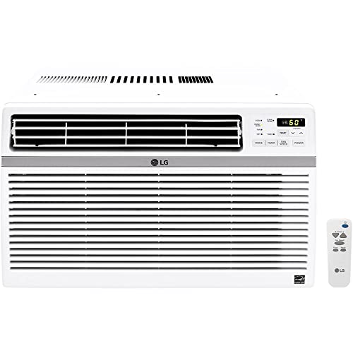 LG 10,000 BTU Window Air Conditioner, Cools 450 Sq.Ft. (18' x 25' Room Size), Quiet Operation, Electronic Control with Remote, 3 Cooling & Fan Speeds, Energy Star, Auto Restart, 115V, White
