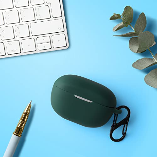 kwmobile Case Compatible with Anker Soundcore Life A3i Case - Silicone Cover Holder for Earbuds - Dark Green