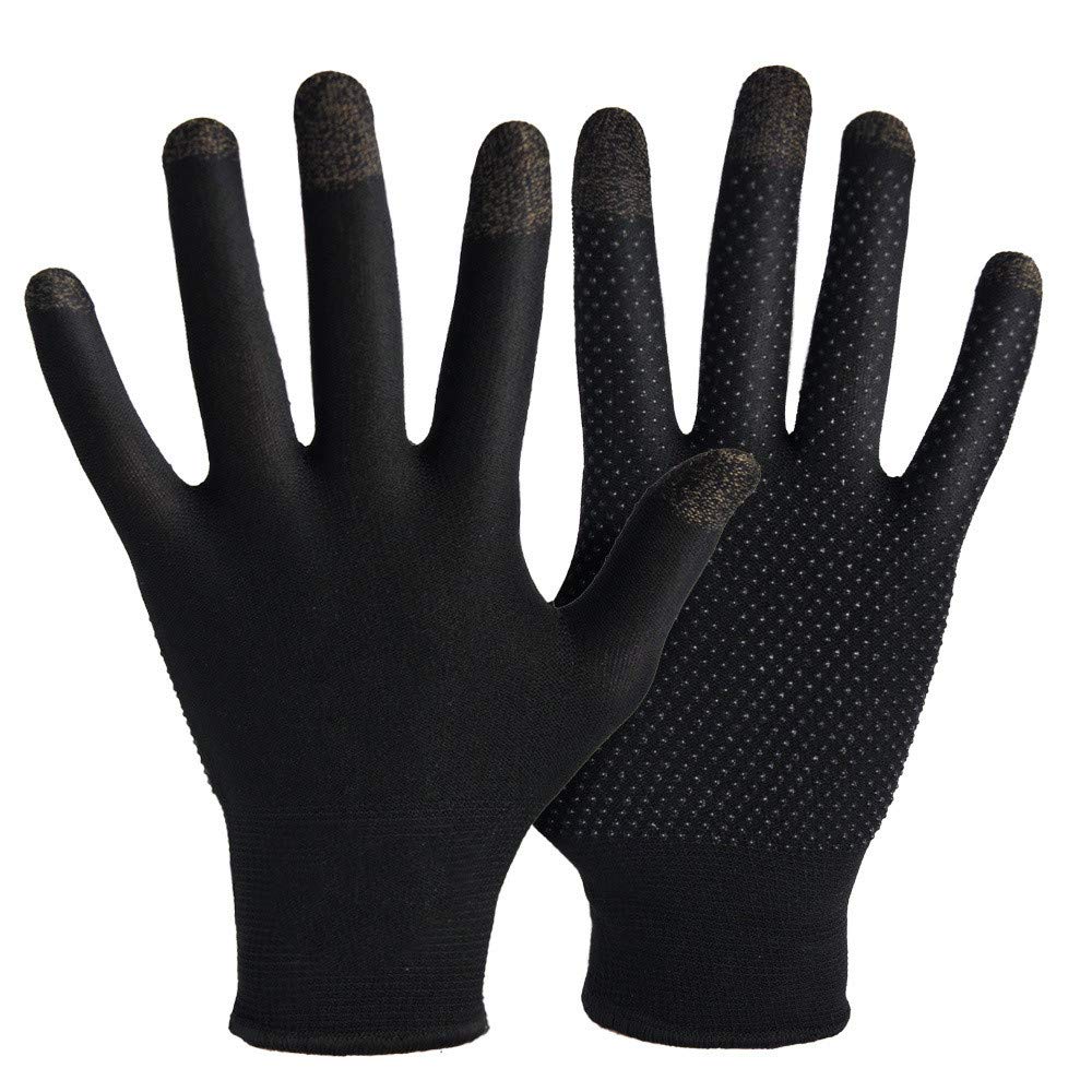 Rakizbe Gaming Gloves for Touchscreen, High-Sensitive Anti-Sweat Breathable Seamless Game Gloves for PUBG Mobile/Knives Out/Rules of Survival