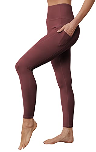 CLDJOIT High Waist Yoga Pants with 2 Pockets, Soft, Tummy Control, 4 Way Stretch, Workout Pants for Women Yoga Leggings Red