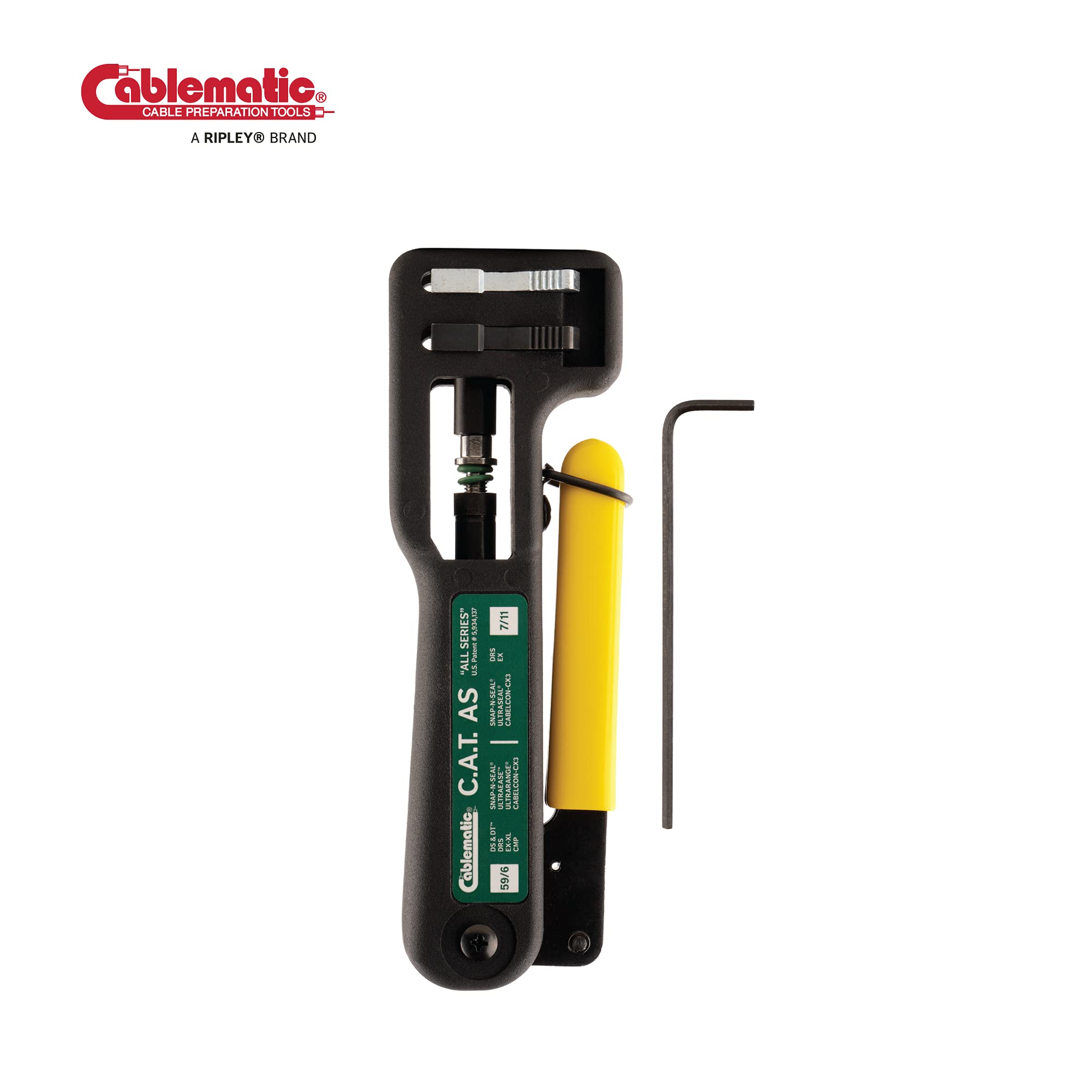 Cablematic C.A.T.-AS Coaxial 59/6 and 7/11 Connector Compression Tool for Professional Technicians, Easily Portable Connector Tool, 1.1 Pounds