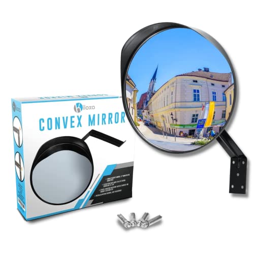 Kiloxa Safety Traffic Mirror, 12" Acrylic Mirror, Concave/Convex Mirror, Corner Blind Spot Mirror, Office Security Mirror Indoor,Outdoor Parabolic Mirror