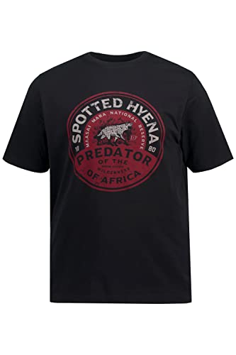 JP 1880 Menswear Big & Tall Plus Size L-8XL Spotted Hyena Print Tee Black XXXXXXX-Large 808951130